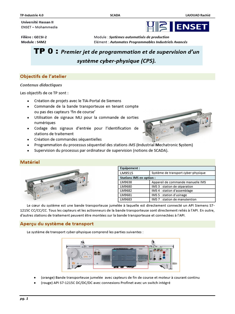 TP0-Cyberphysique-SCADA | PDF | Automate programmable industriel ...