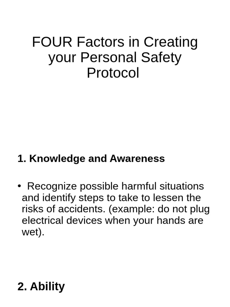 FOUR Factors in Creating Your Personal Safety Protocol | PDF ...