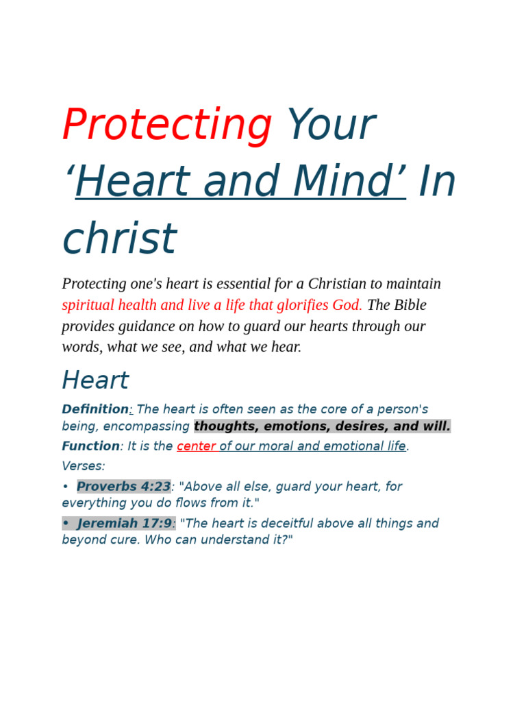 Guard Your Heart In Christ Jesus.pdf | PDF | Jesus | Prayer