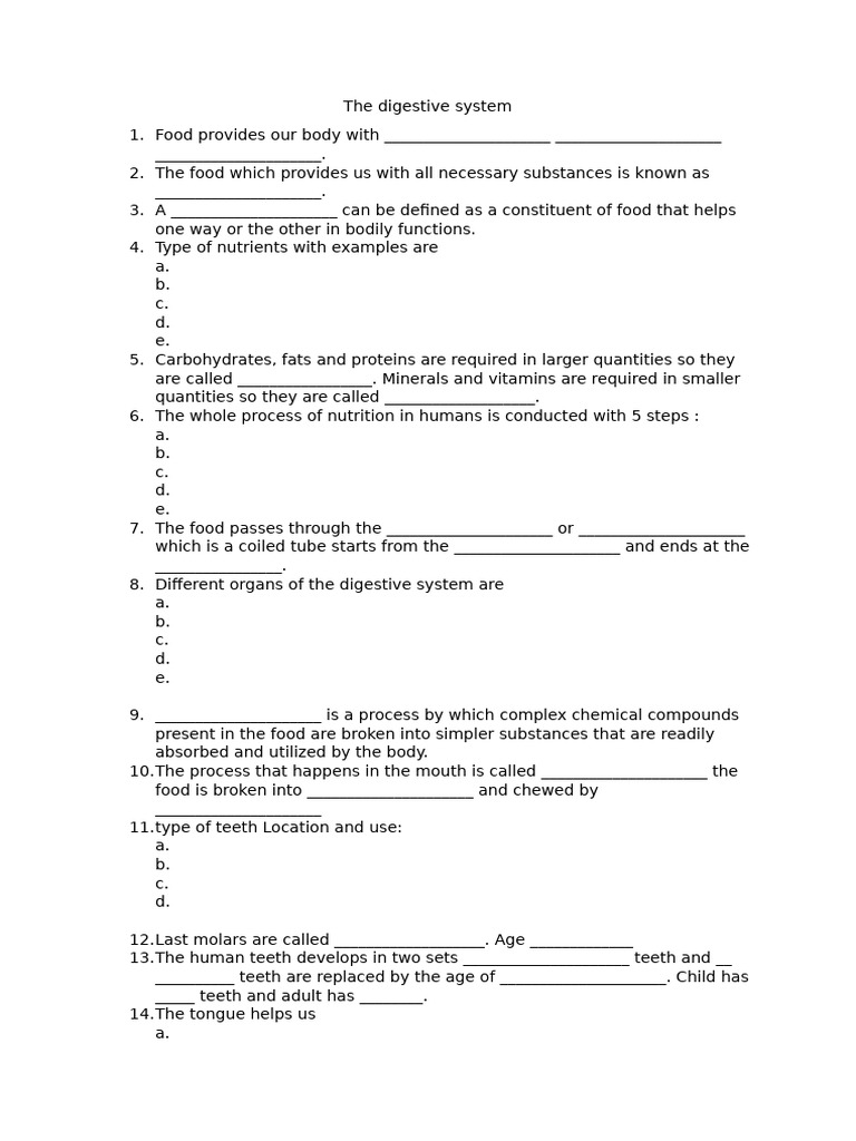 The Digestive System - Grade 6 | PDF | Digestion | Small Intestine