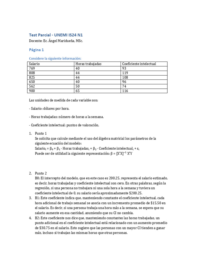 Análisis de Salario y CI en UNEMI IS24 | PDF | Salario | Cociente de ...