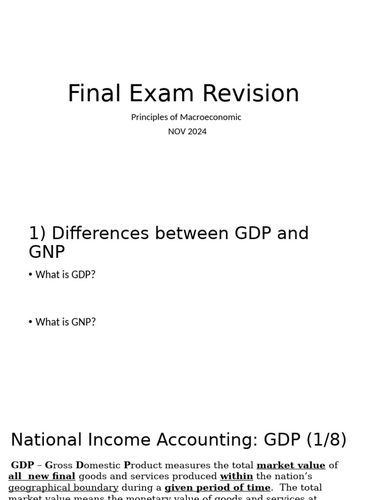 Macroeconomics Final Exam Revision Guide | PDF | Gross Domestic Product ...