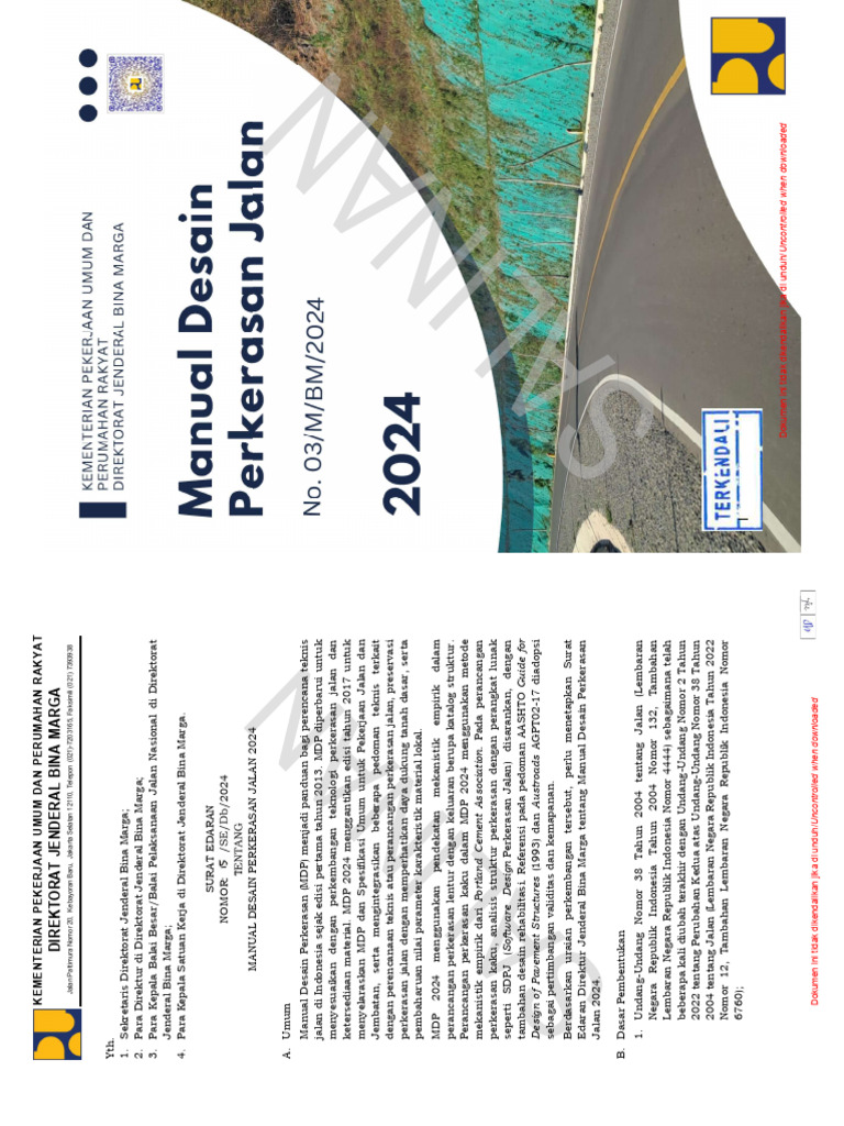 Manual Desain Perkerasan 2024 | PDF