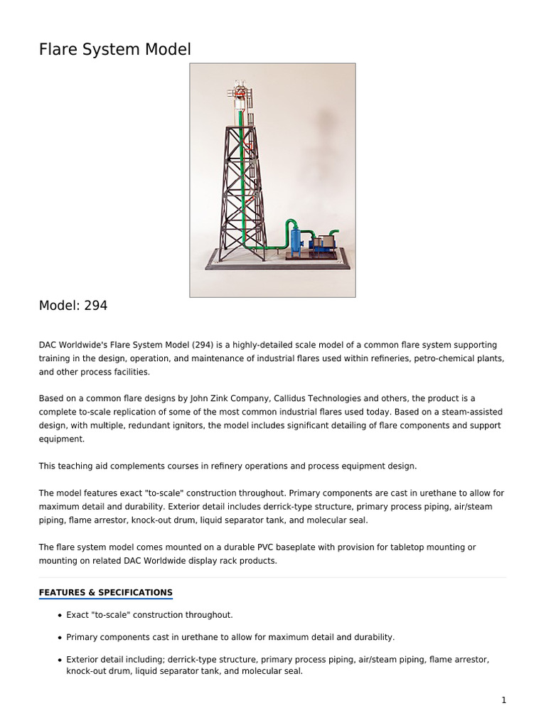 Flare System Model for Refinery Training | PDF