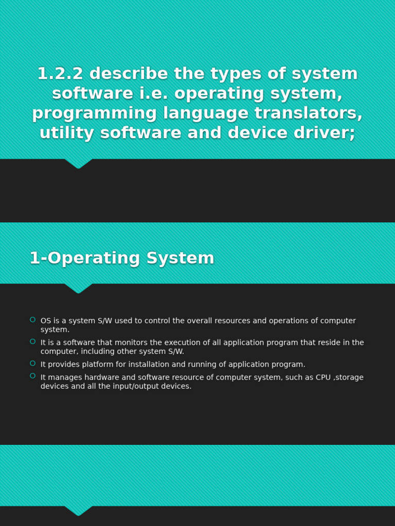 system software types | PDF | Assembly Language | Operating System