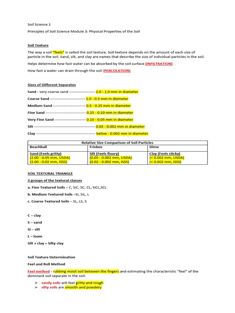 Soil Science - Reviewer Module 3 | PDF | Sand | Soil