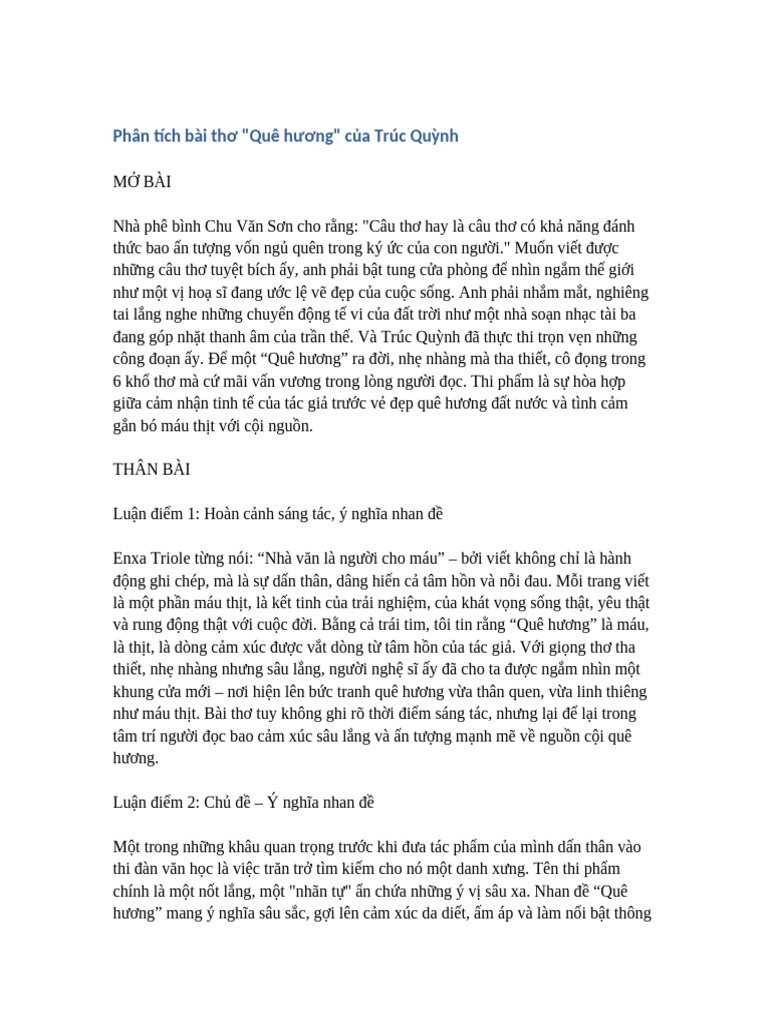 Phan_tich_Que_Huong_Truc_Quynh | PDF