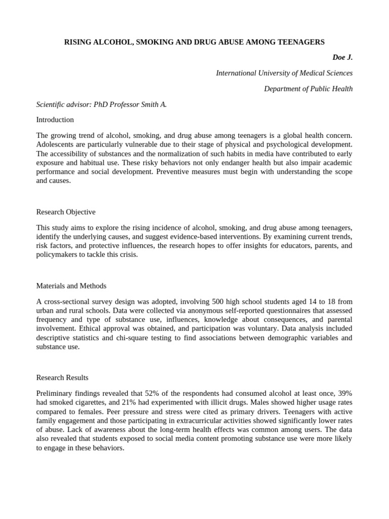 Teen Substance Abuse Trends and Solutions | PDF | Adolescence ...