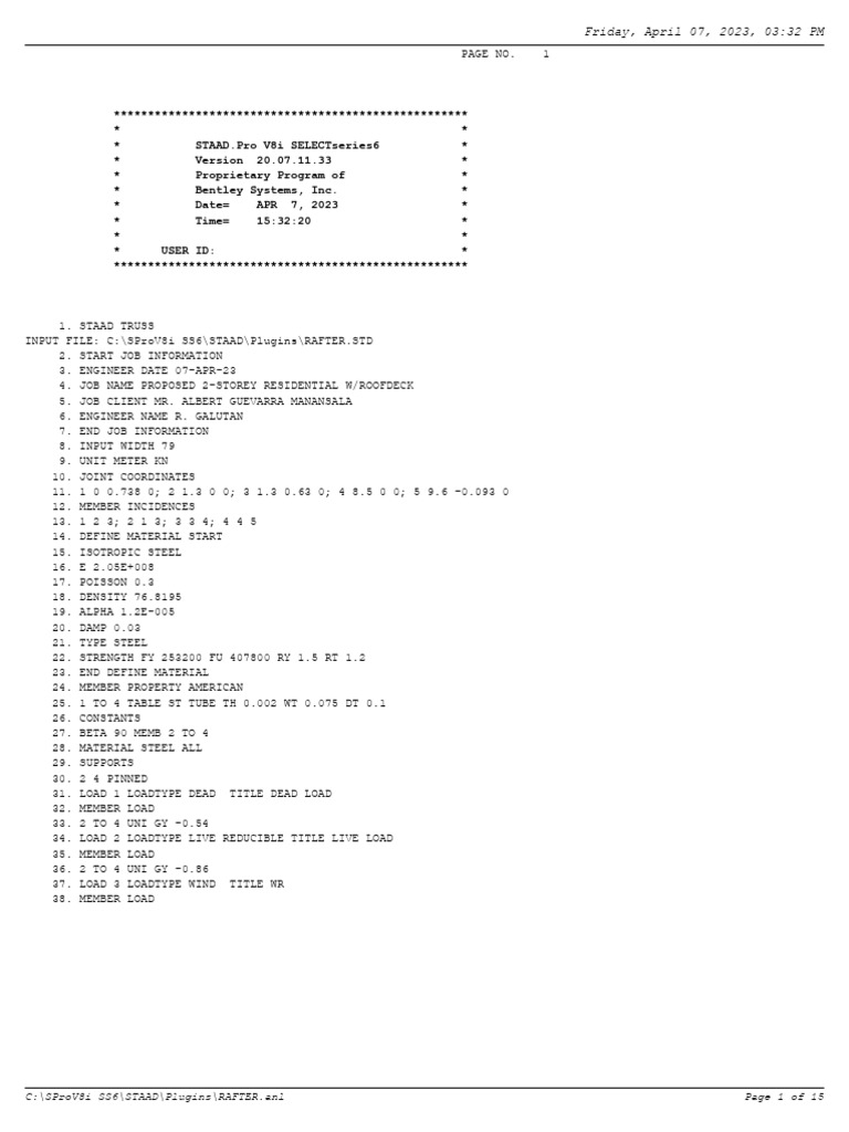 Design Calculation of Rafters | PDF | Stiffness | Mechanical Engineering