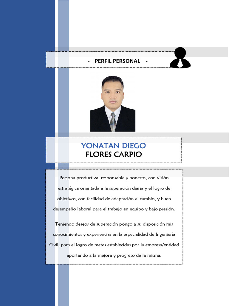 CV - Yonatan Diego Flores Carpio | PDF | Perú | Ingeniería