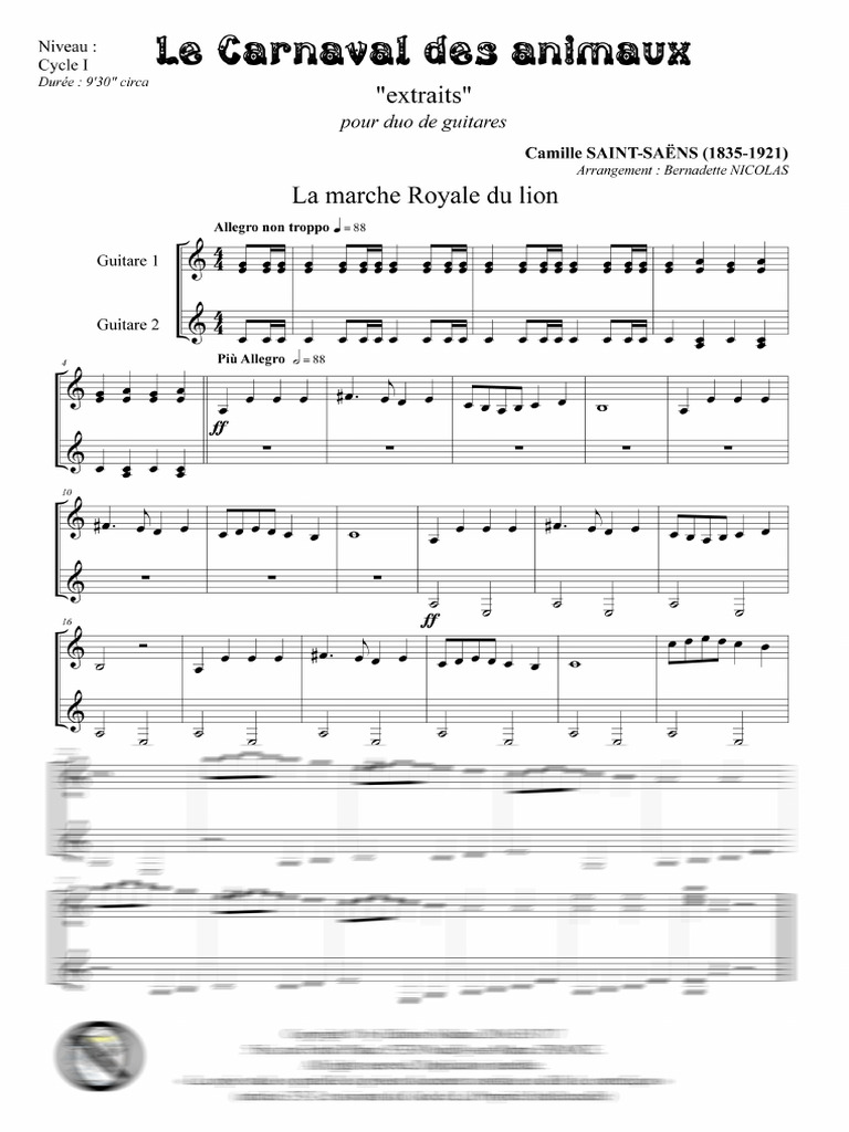 Le Carnaval Des Animaux ES1717 Ext 2 | PDF