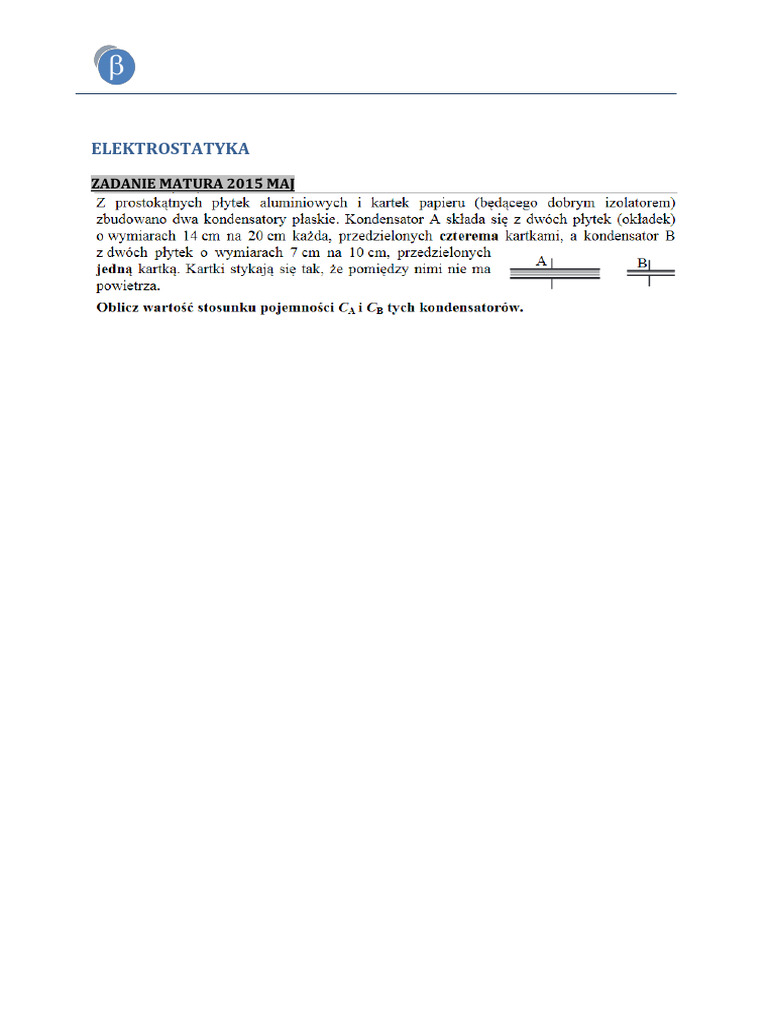 Elektrostatyka Matury | PDF