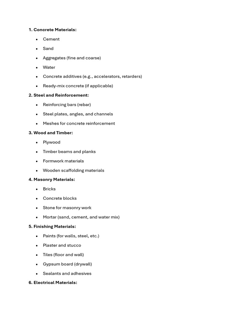 Essential Materials for Oil and Gas Projects | PDF | Concrete | Pump