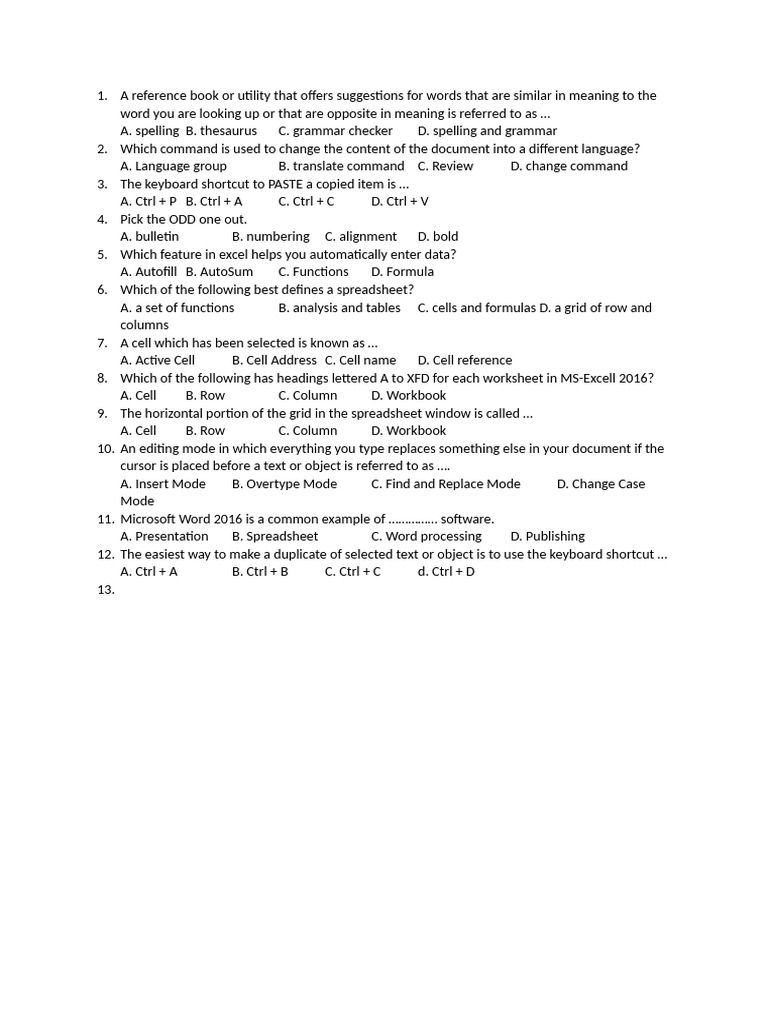 Essential Computer Software Quiz | PDF