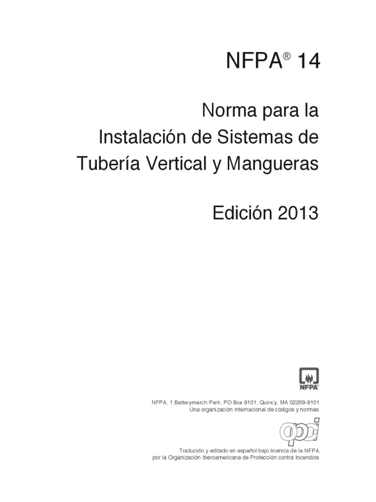 Norma-NFPA-14 Tuberia Vertical y Gabinetes | PDF