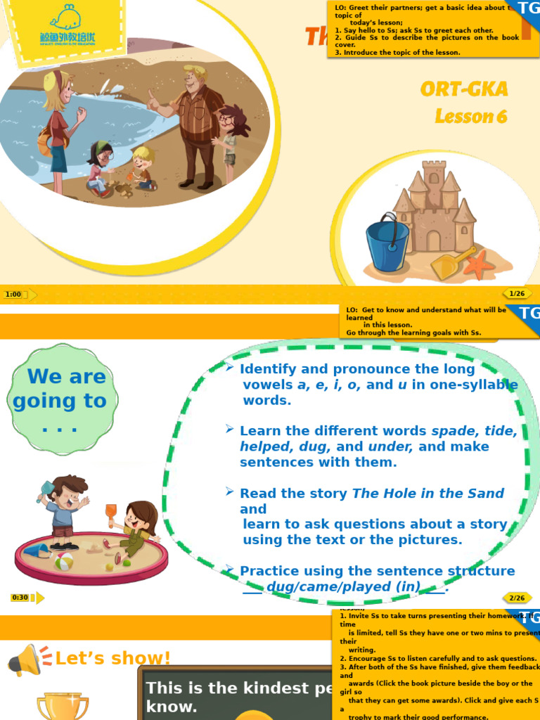 L6 The Hole in The Sand | PDF | Reading Comprehension | Phonics