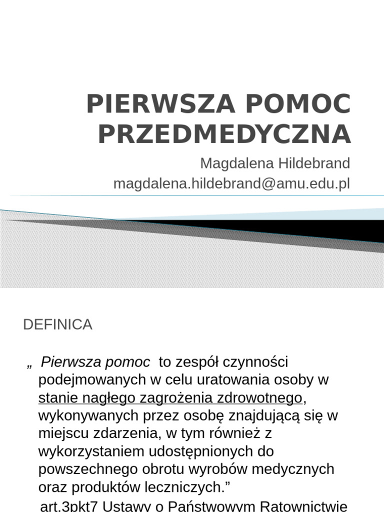 Pierwsza Pomoc Przedmedyczna | PDF