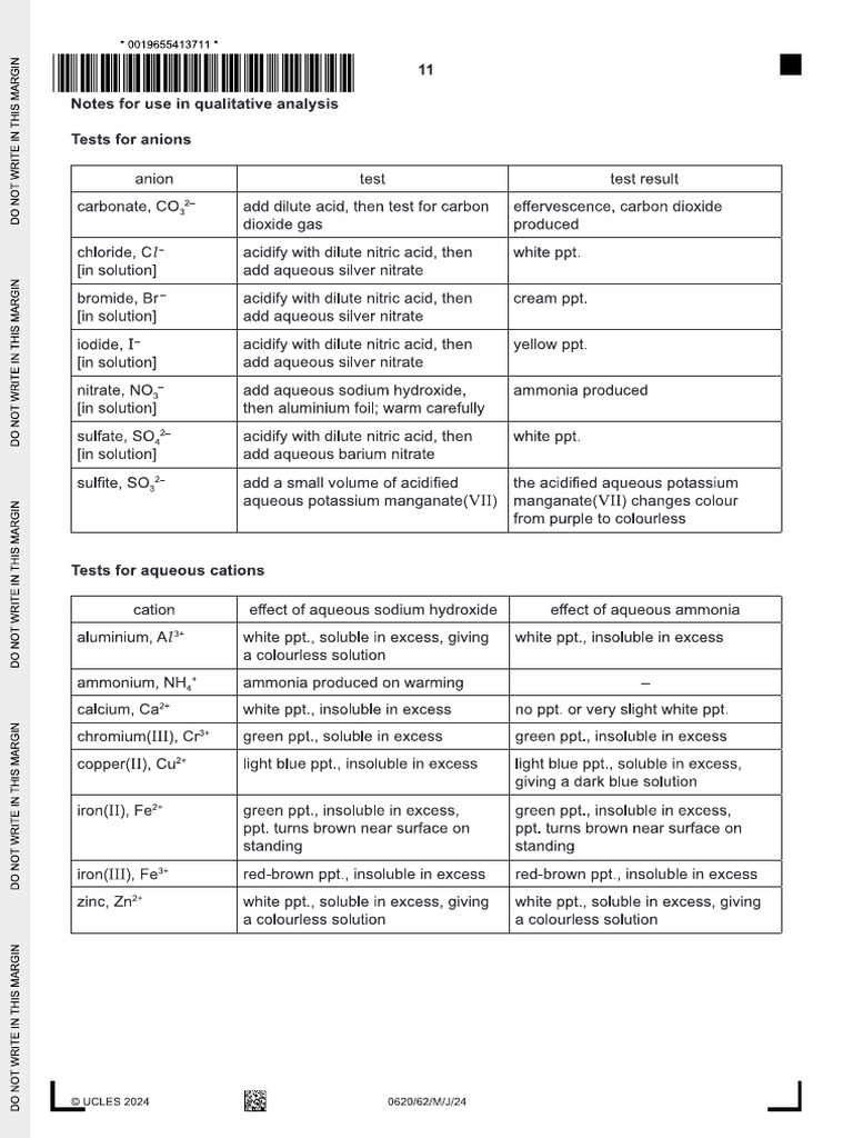 Cation Anion Sheet | PDF