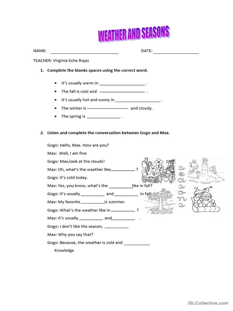 Weather and Seasons | PDF