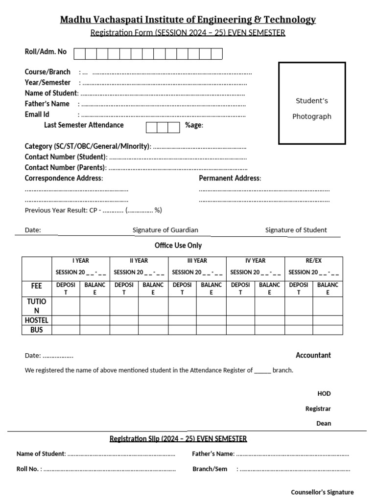 Madhu Vachaspati Institute of Engineering & Technology: Registration ...