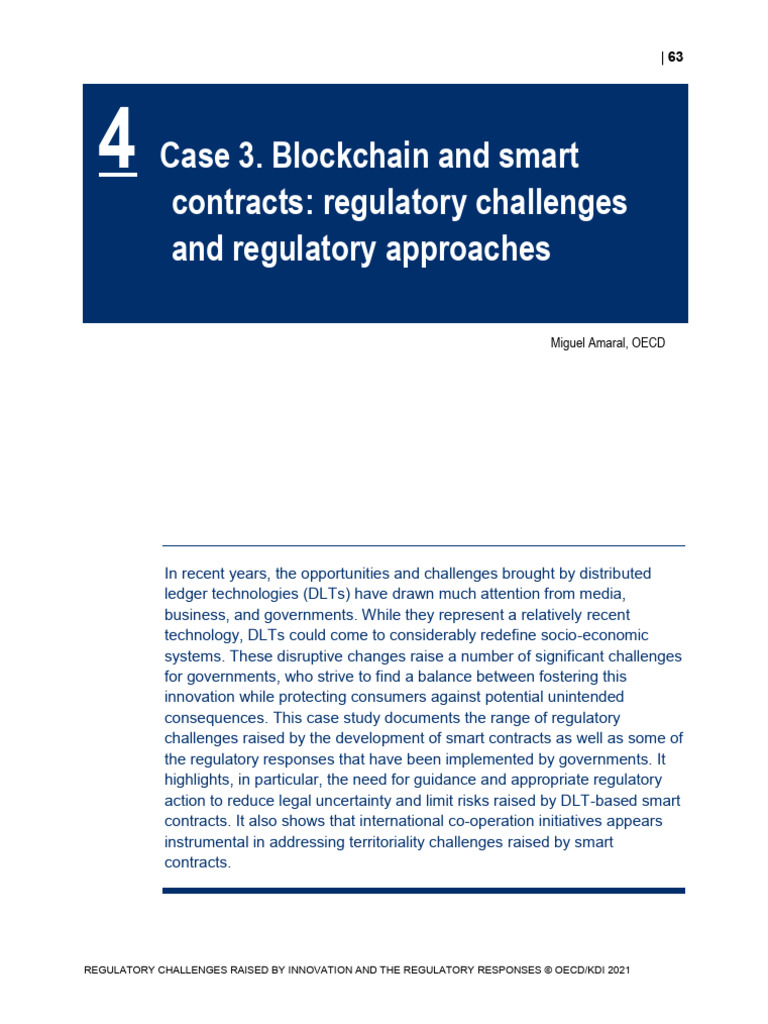Regulatory Challenges of Smart Contracts | PDF