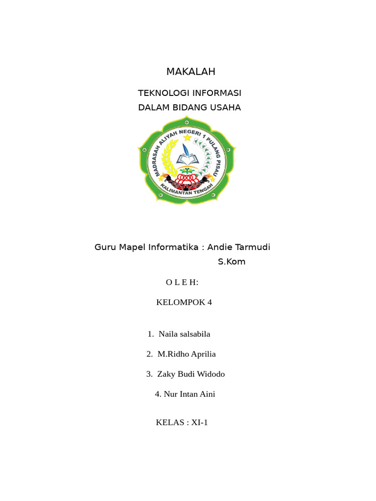 MAKALAH INFORMATIKA (1) .Word | PDF