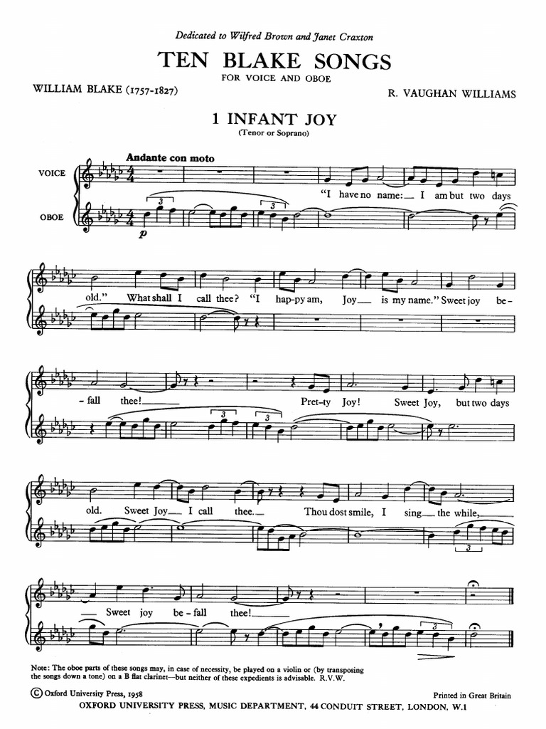 Ten Blake Songs | PDF