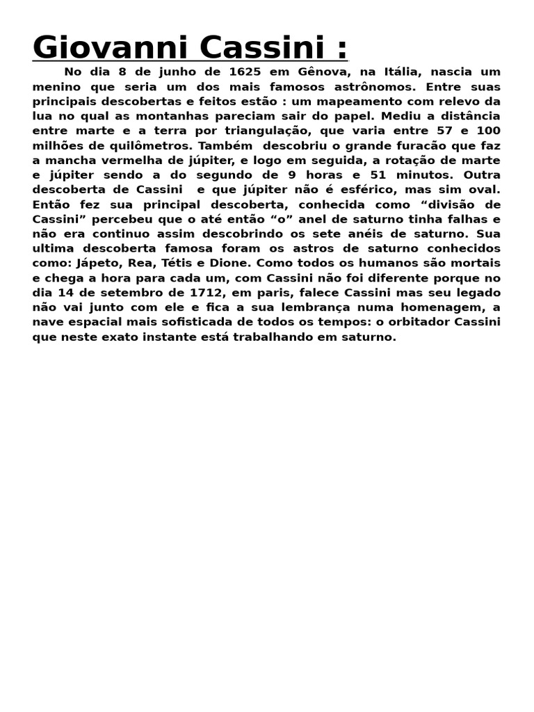 Giovanni Cassini | PDF