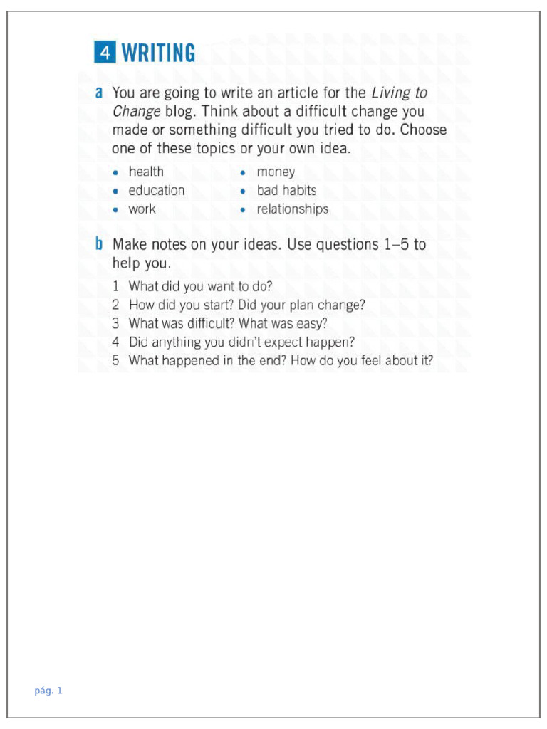 Empower B1 - Unit 7 - Writing | PDF