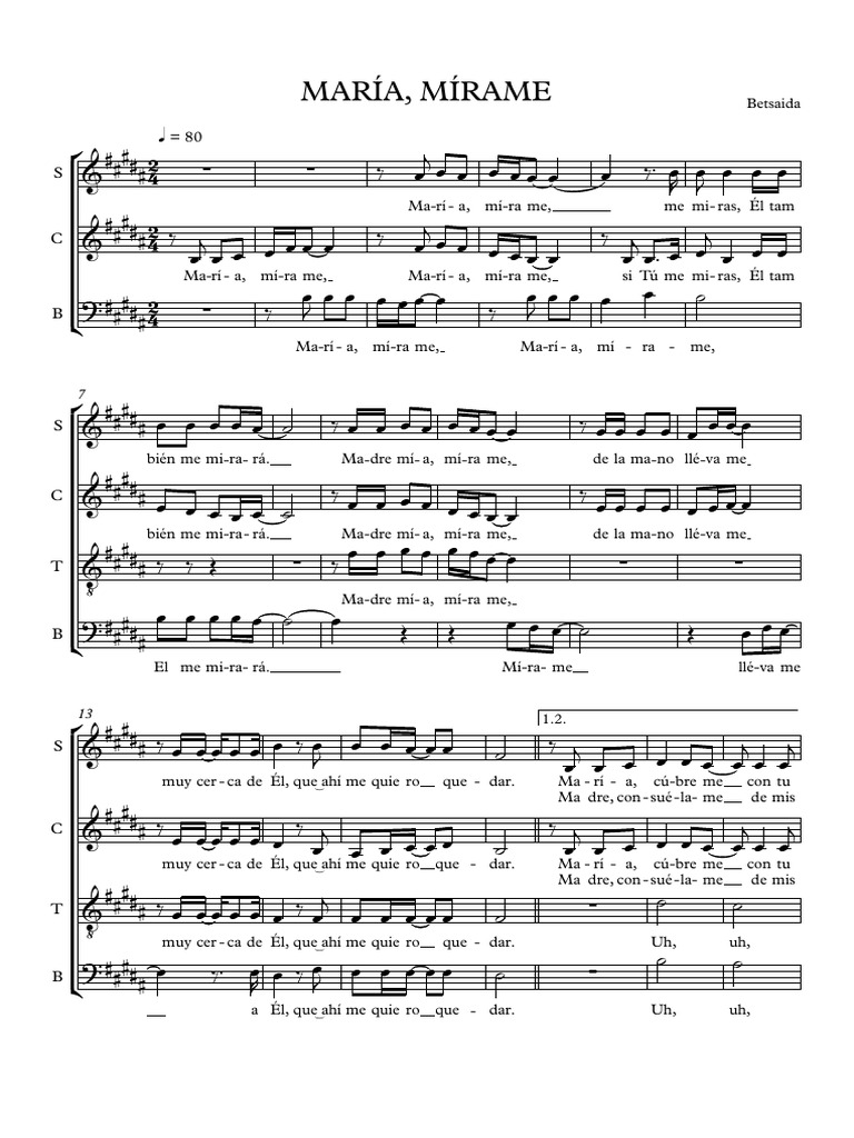 MARÍA, MÍRAME - Partitura Completa | PDF