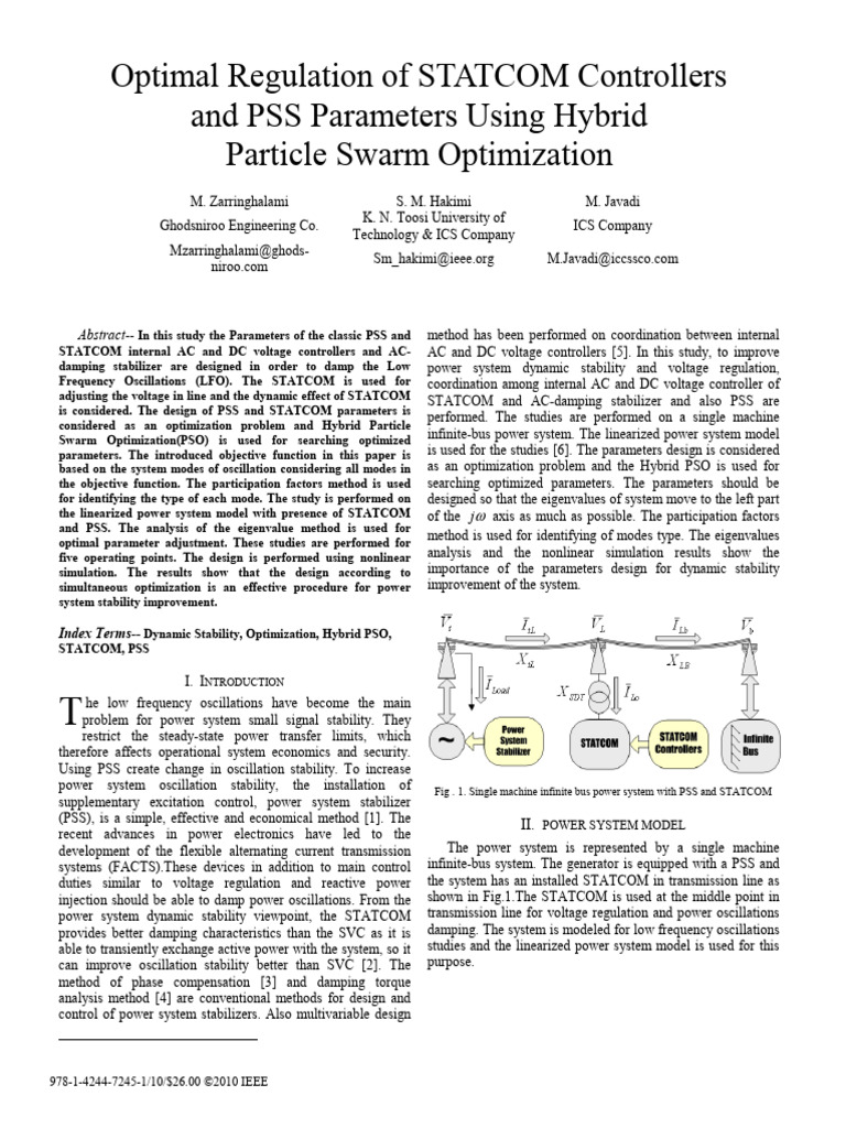 4-ICHQP 2010 - Optimal Regulation of STATCOM | PDF | Mathematical Optimization | Electrical ...