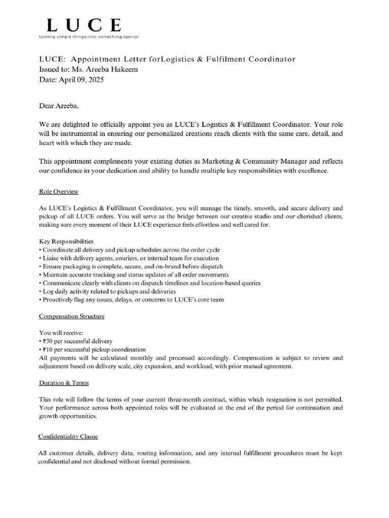 Official Letter For Areeba Hakeem .2 | PDF