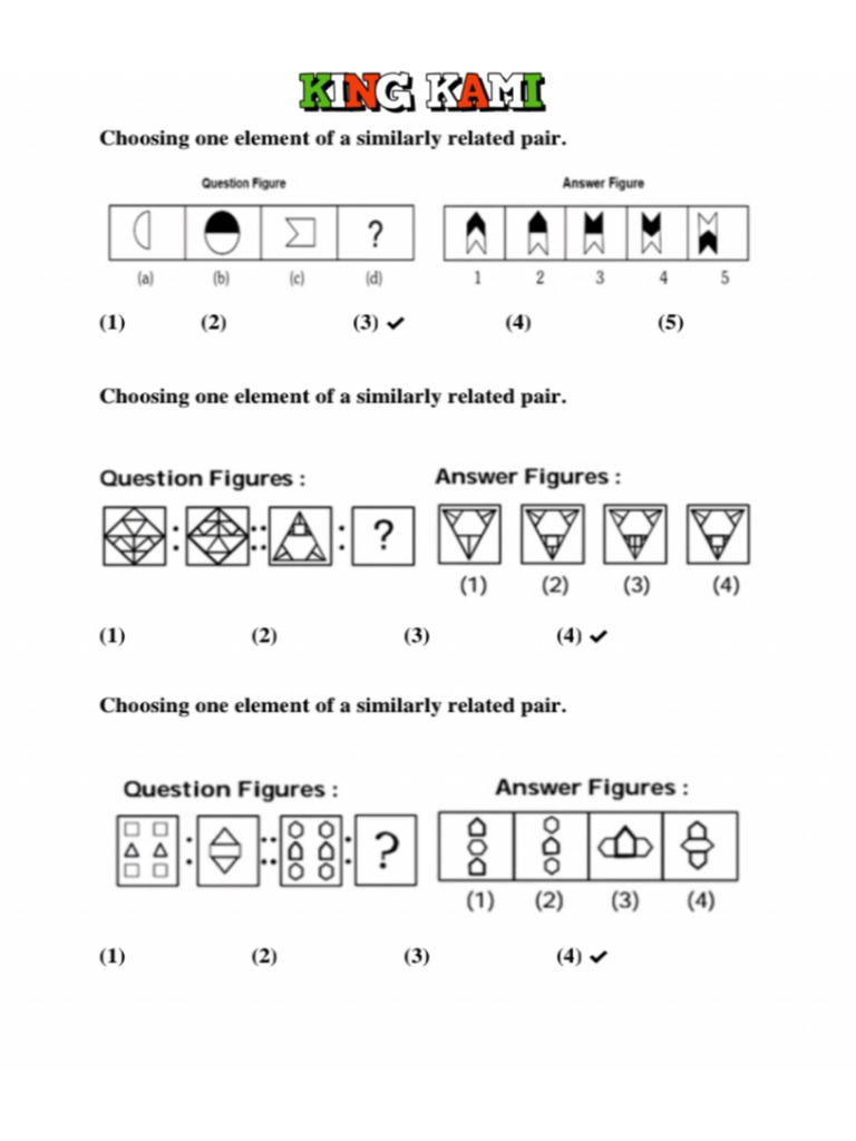 Analogy Non-Verbal MCQs | PDF