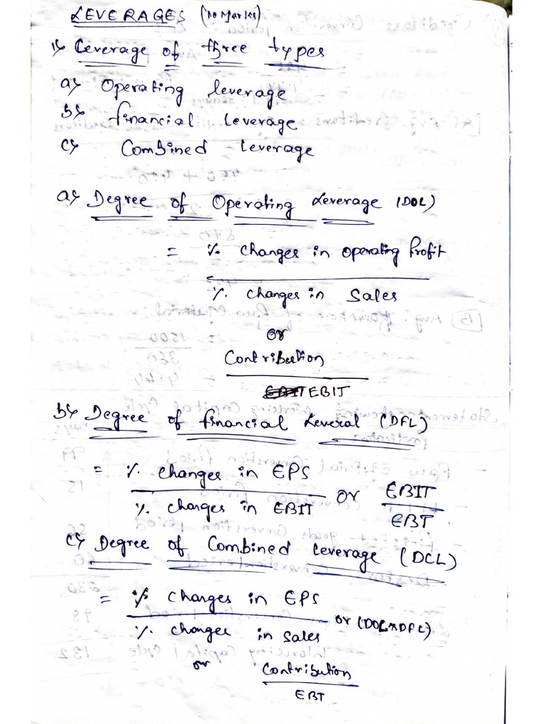 Leverage Formula Pdf