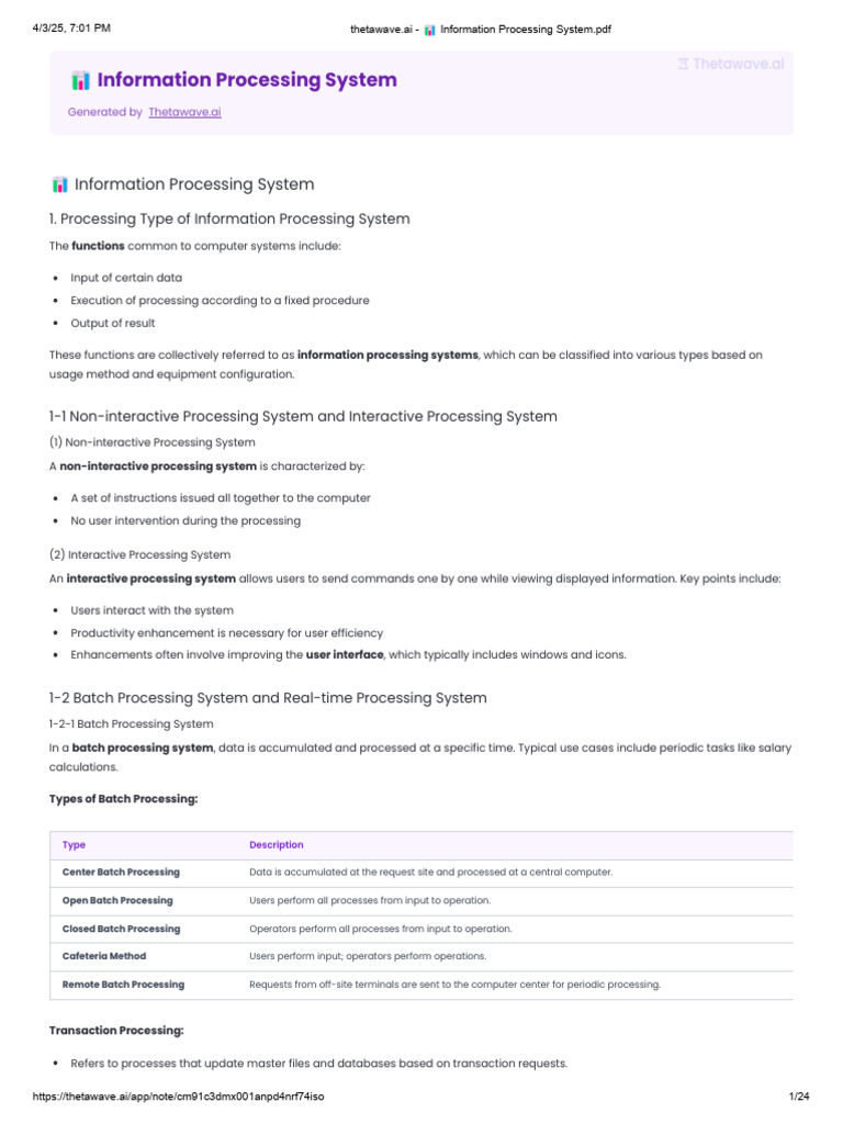 Thetawave - Ai - ? Information Processing System | PDF | Client–Server ...