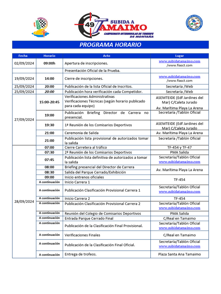 Programa Horario 2024 | PDF