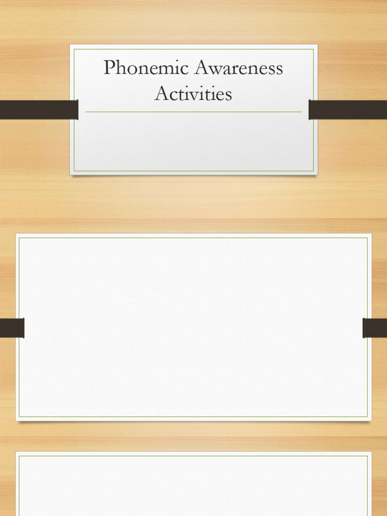 Phonemic Awareness Activities | PDF | Phonics | Linguistics