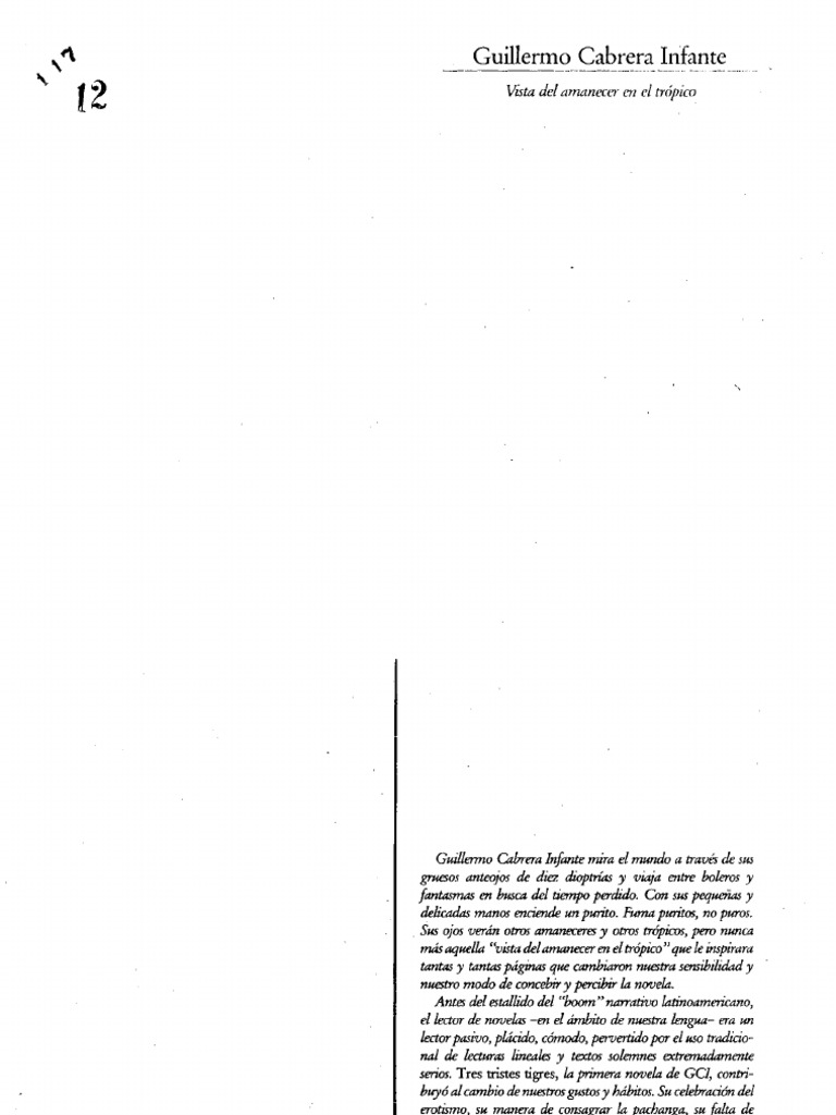 Cabrera Infante - Vista Del Amanecer en El Tropico | PDF