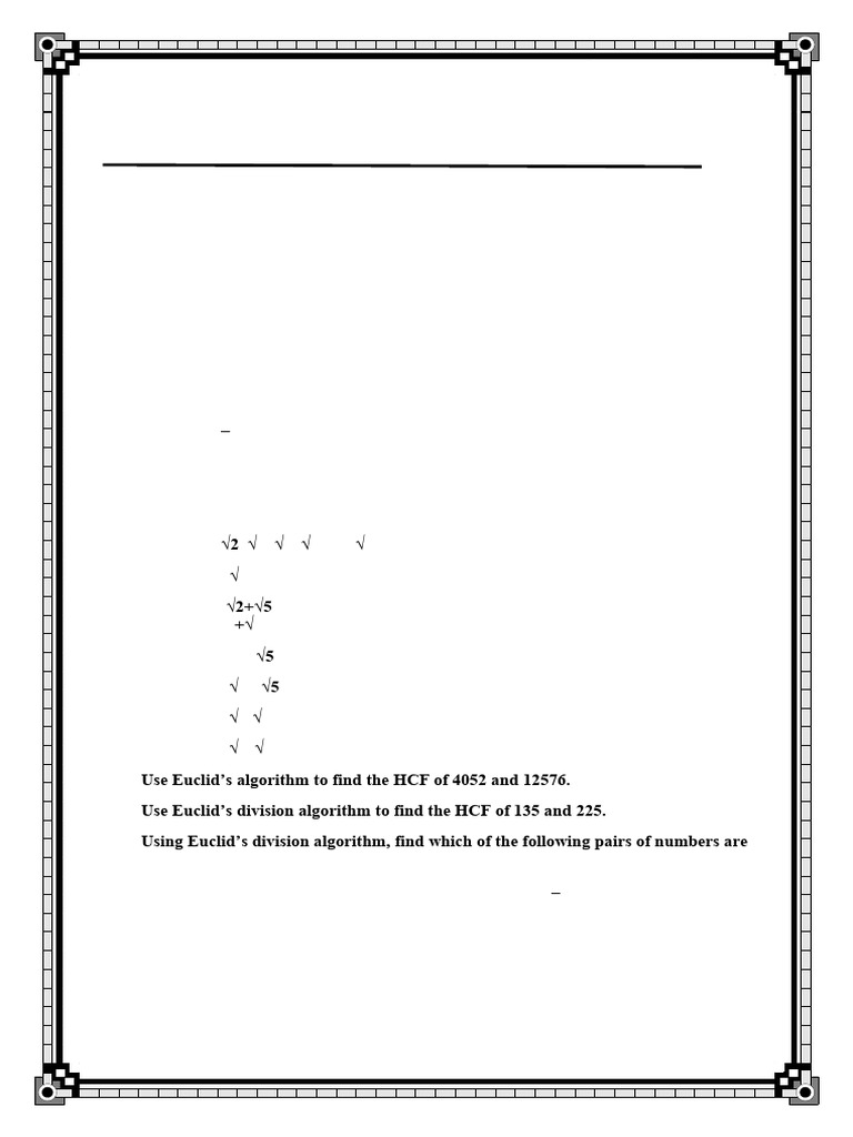 HCF Calculations and Euclid's Algorithm | PDF | Prime Number ...