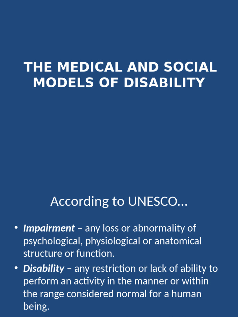 Medical vs. Social Models of Disability | PDF | Disability | Special ...