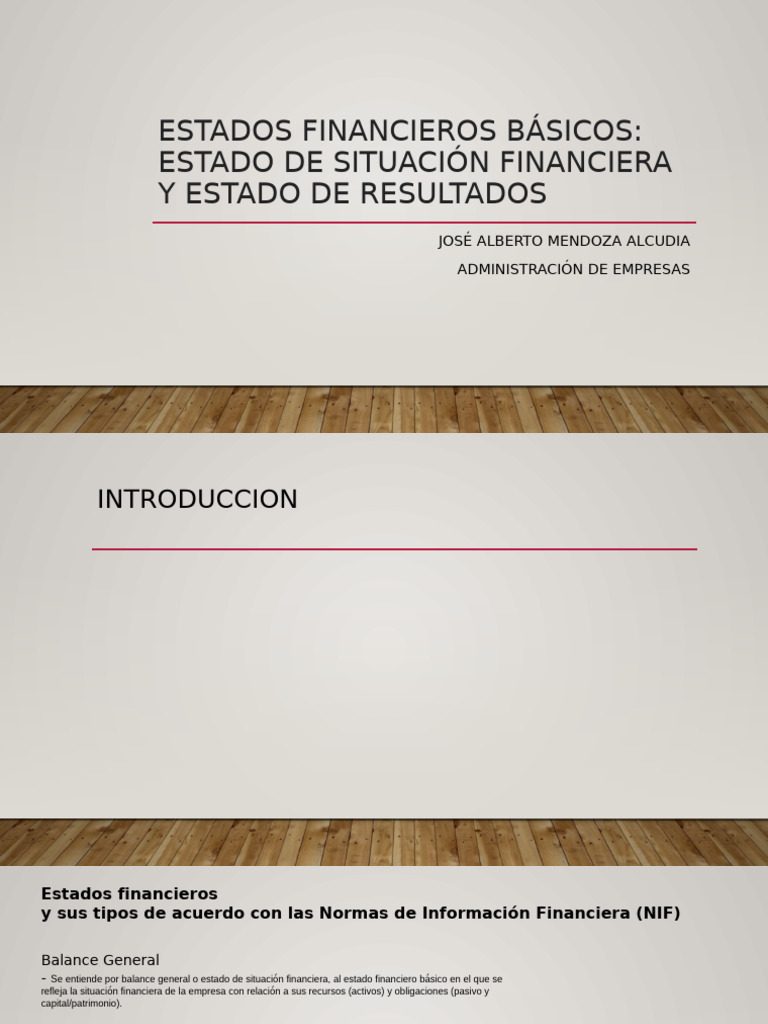 Estados Financieros Básicos | PDF | Hoja de balance | Estado financiero