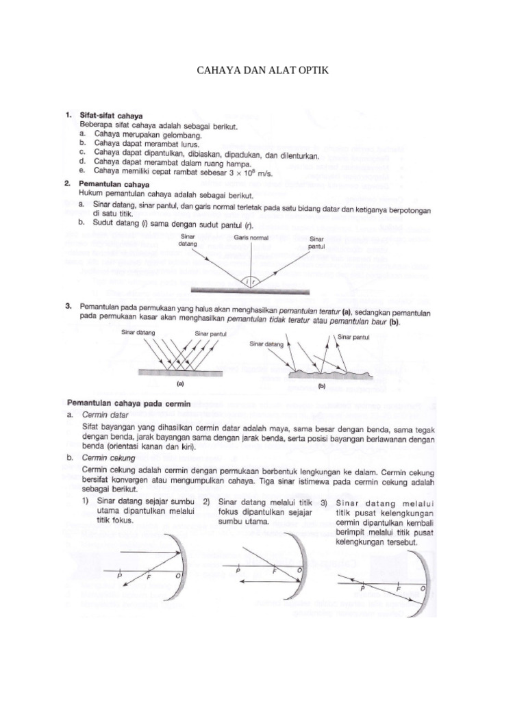 Cahaya Dan Alat Optik | PDF