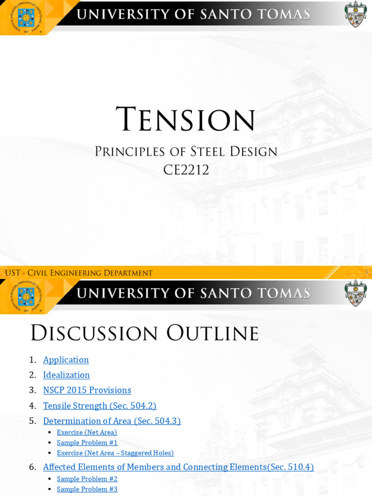 CE2212 - Principles of Steel Design - Module 2 - Rev1 | PDF | Tension ...
