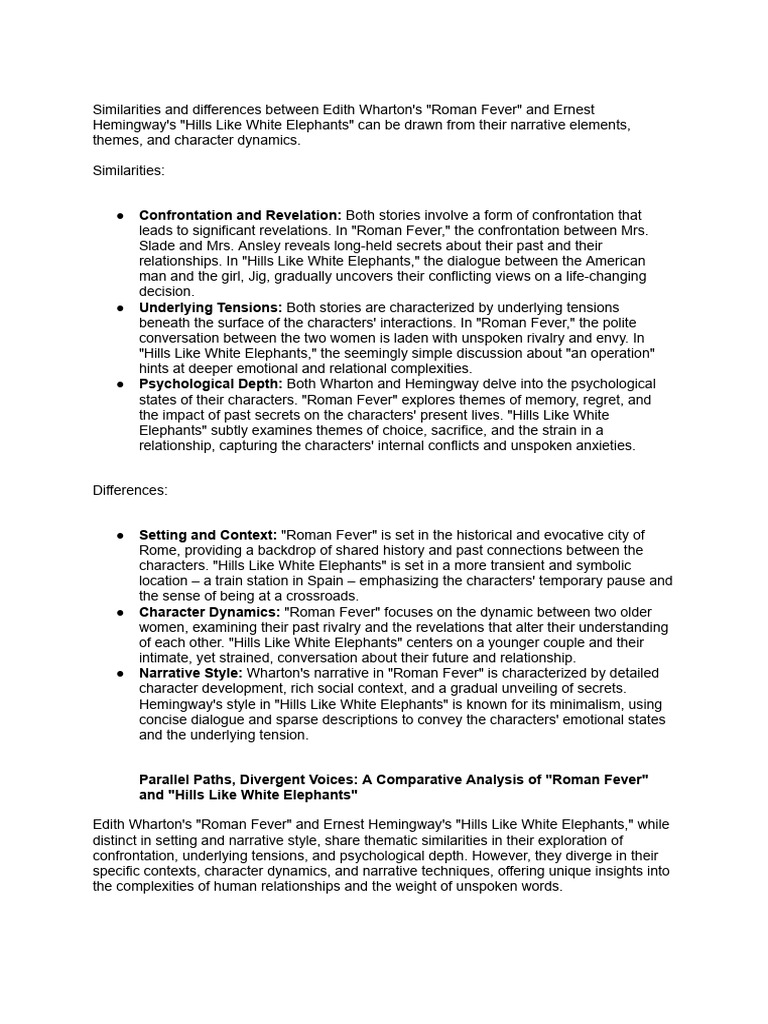 Hills like White Elephants | PDF | Narrative