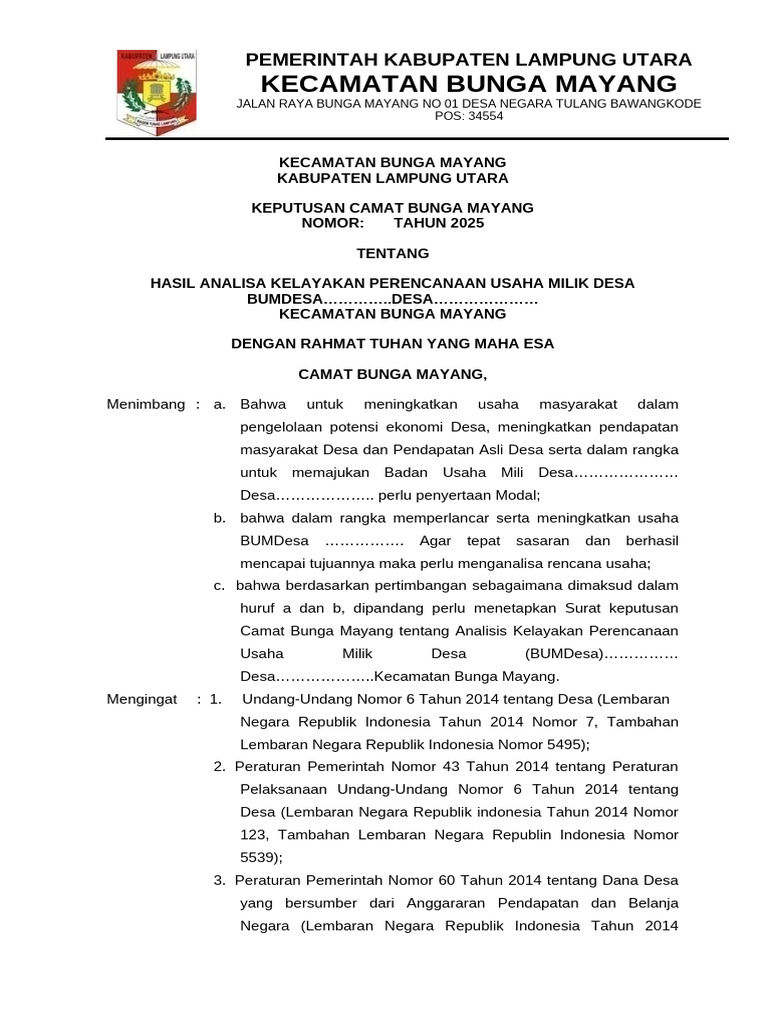 SK Bumdes 2025 | PDF