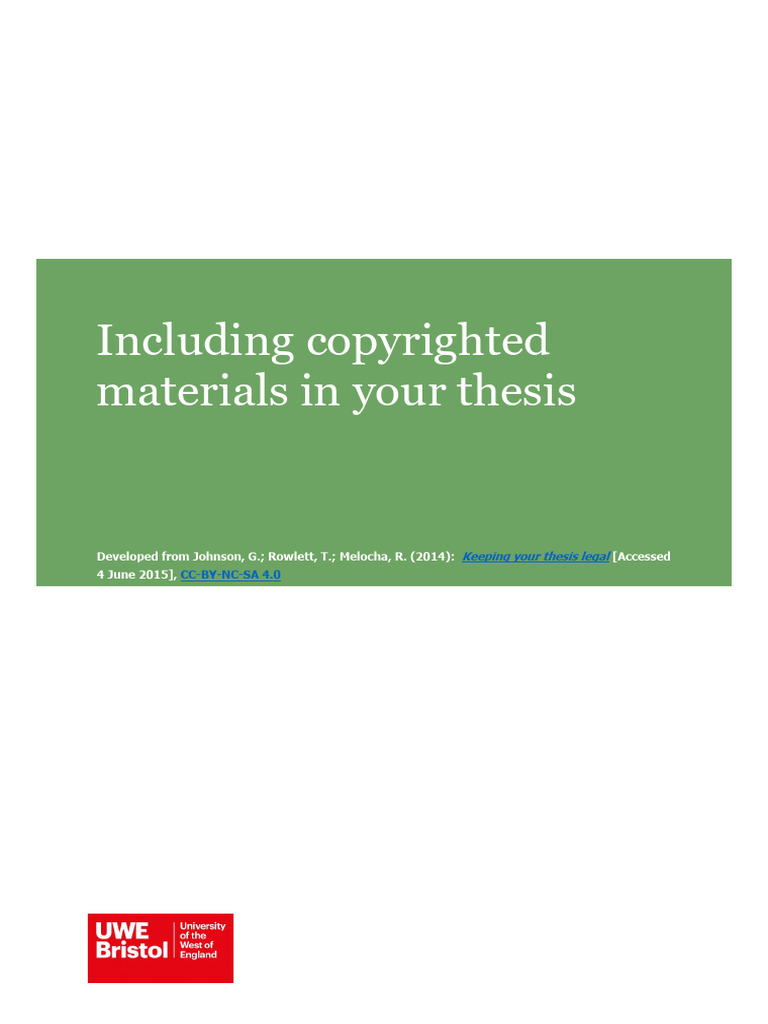 Including Copyrighted Materials in Your Thesis | PDF | Public Domain ...