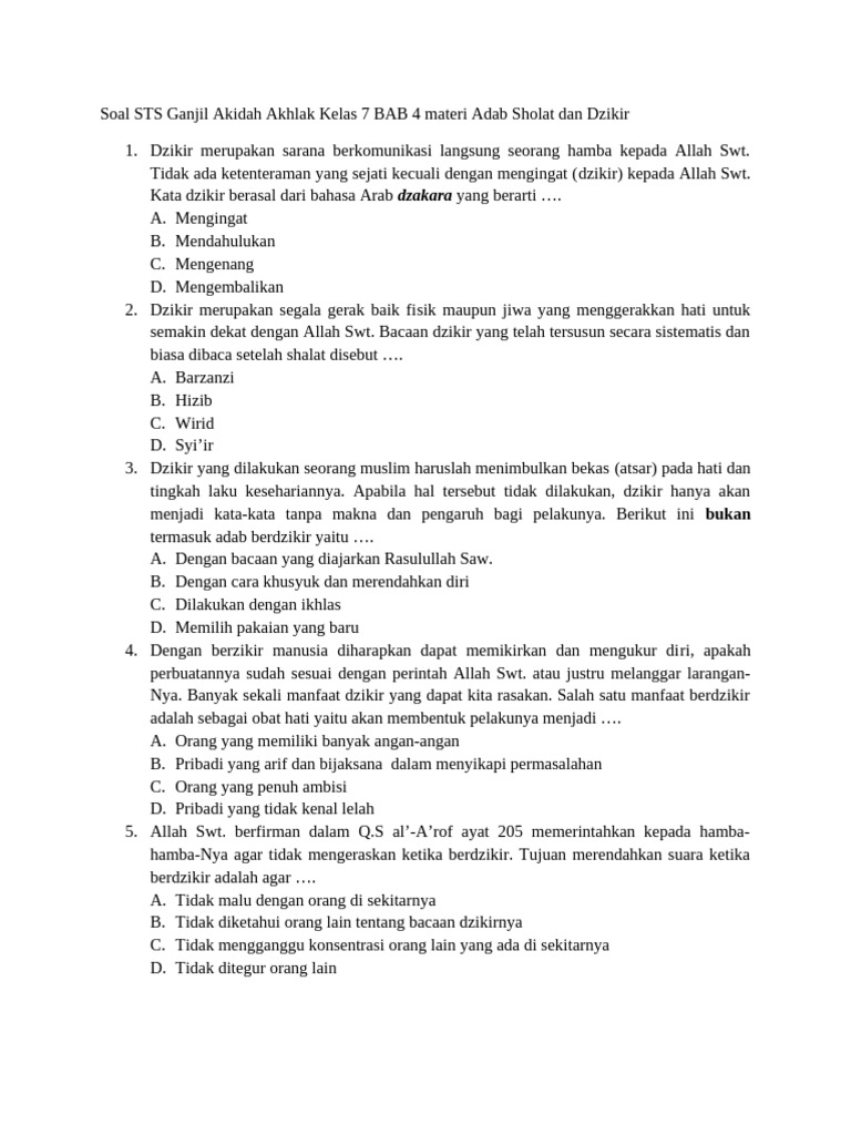 Soal SAS AA 2425 BAB 4 | PDF