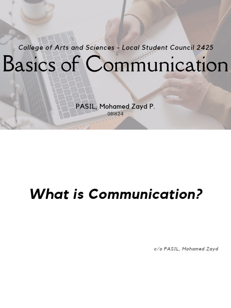 Strat Planning - Basics of Communication - Presentation | PDF