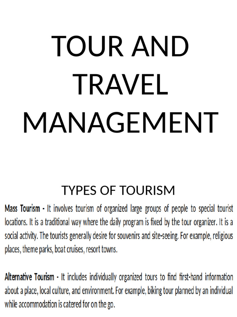 TOUR AND TRAVEL MANAGEMENT | PDF