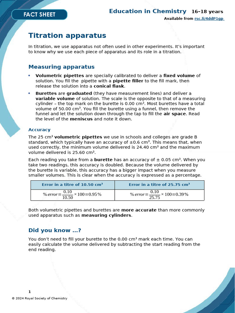 Titration Apparatus | PDF | Titration | Chemistry